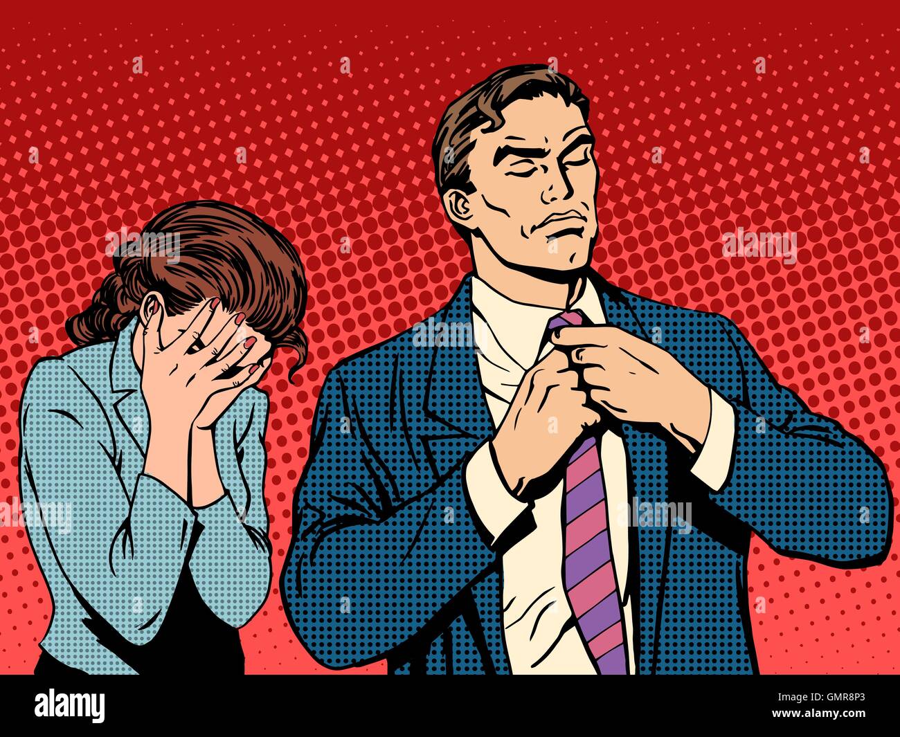 Pop art man and woman and crying hi-res stock photography and images ...