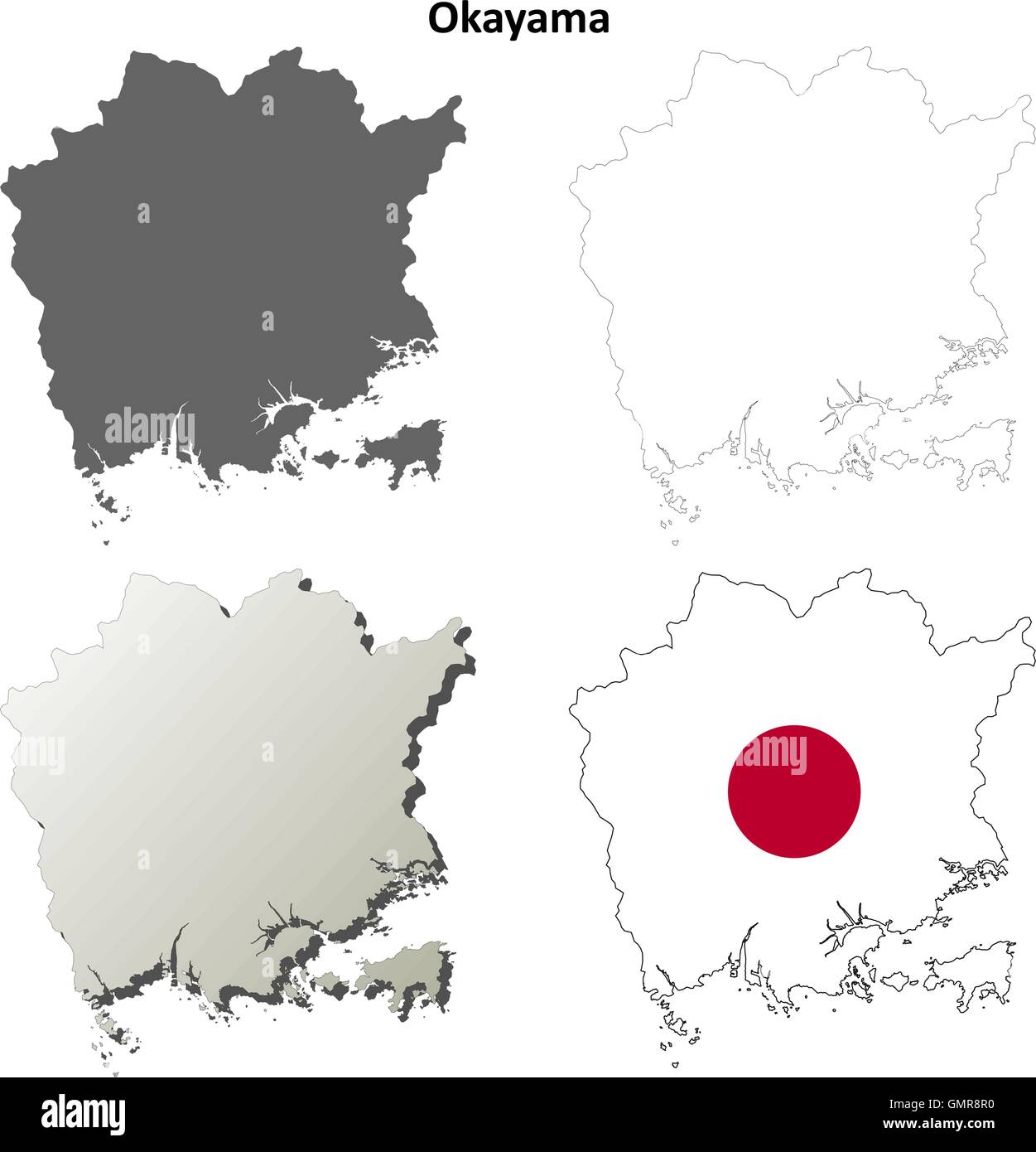 Blank okayama map hi-res stock photography and images - Alamy