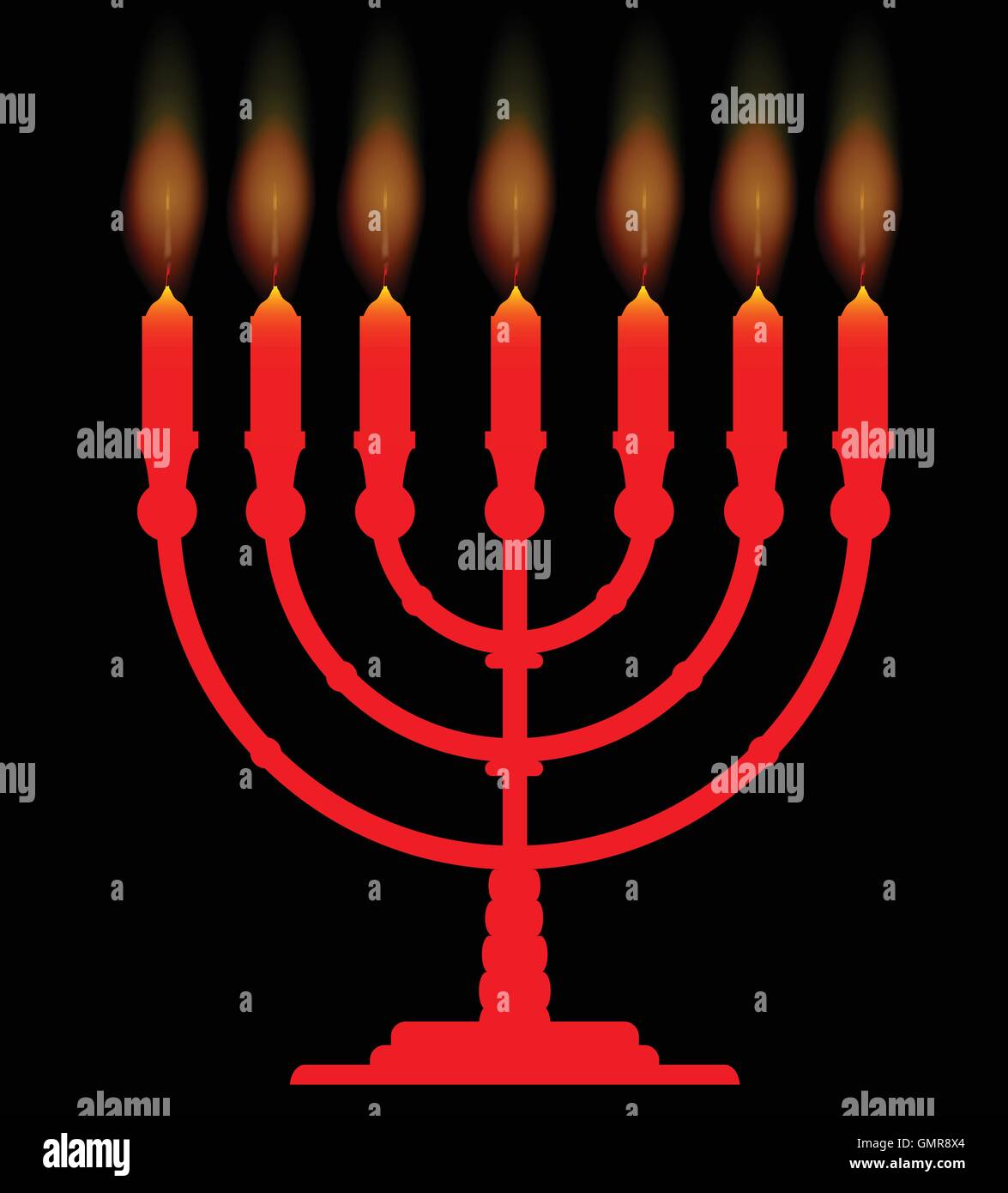 Menorah candles seven hi-res stock photography and images - Alamy