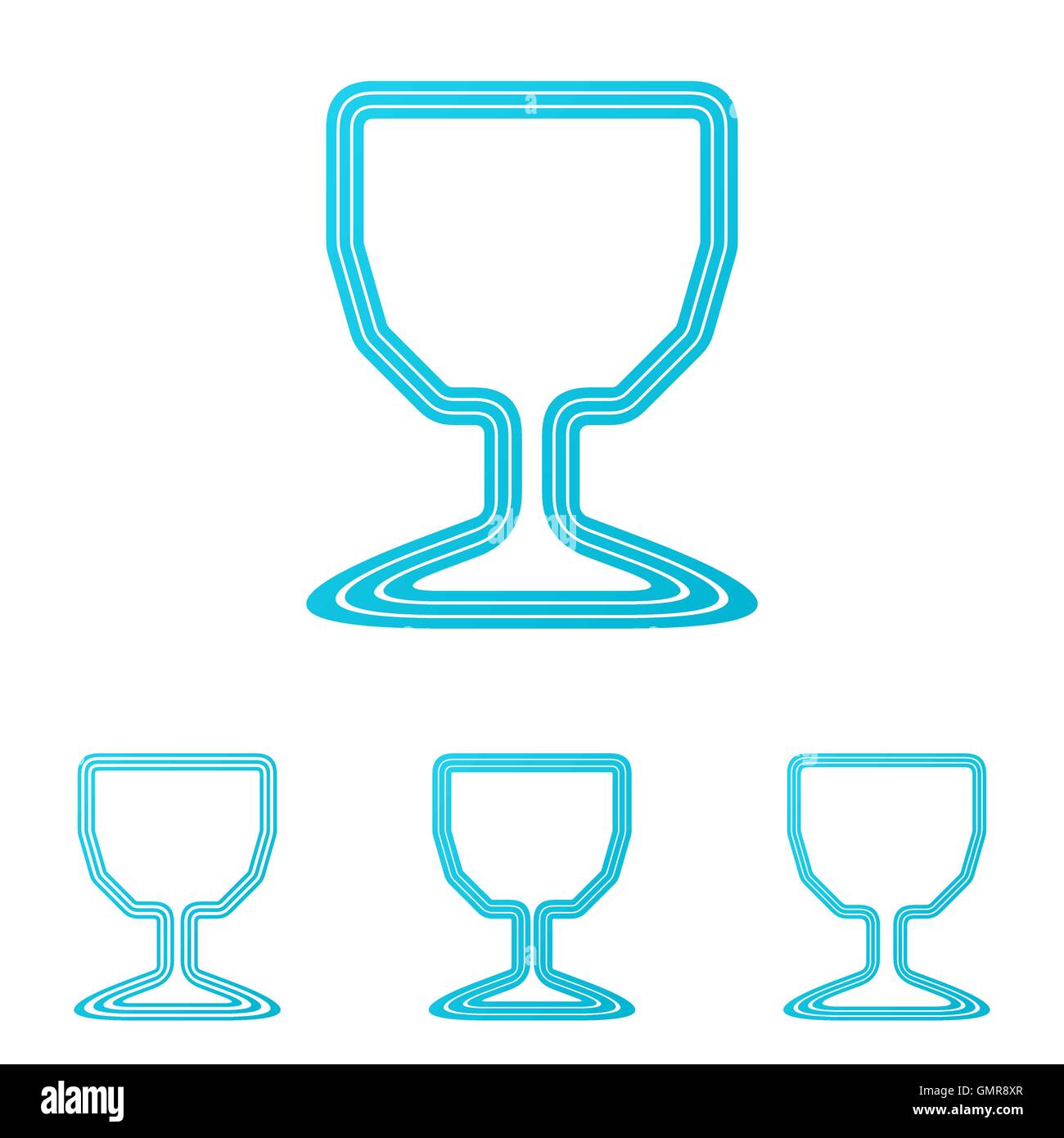 Cyan line wine logo design set Stock Vector Image & Art - Alamy