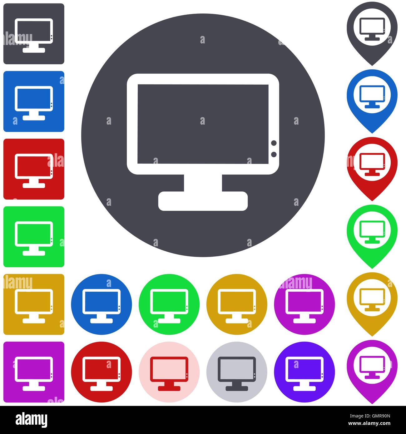 Color monitor icon set Stock Vector Image & Art - Alamy