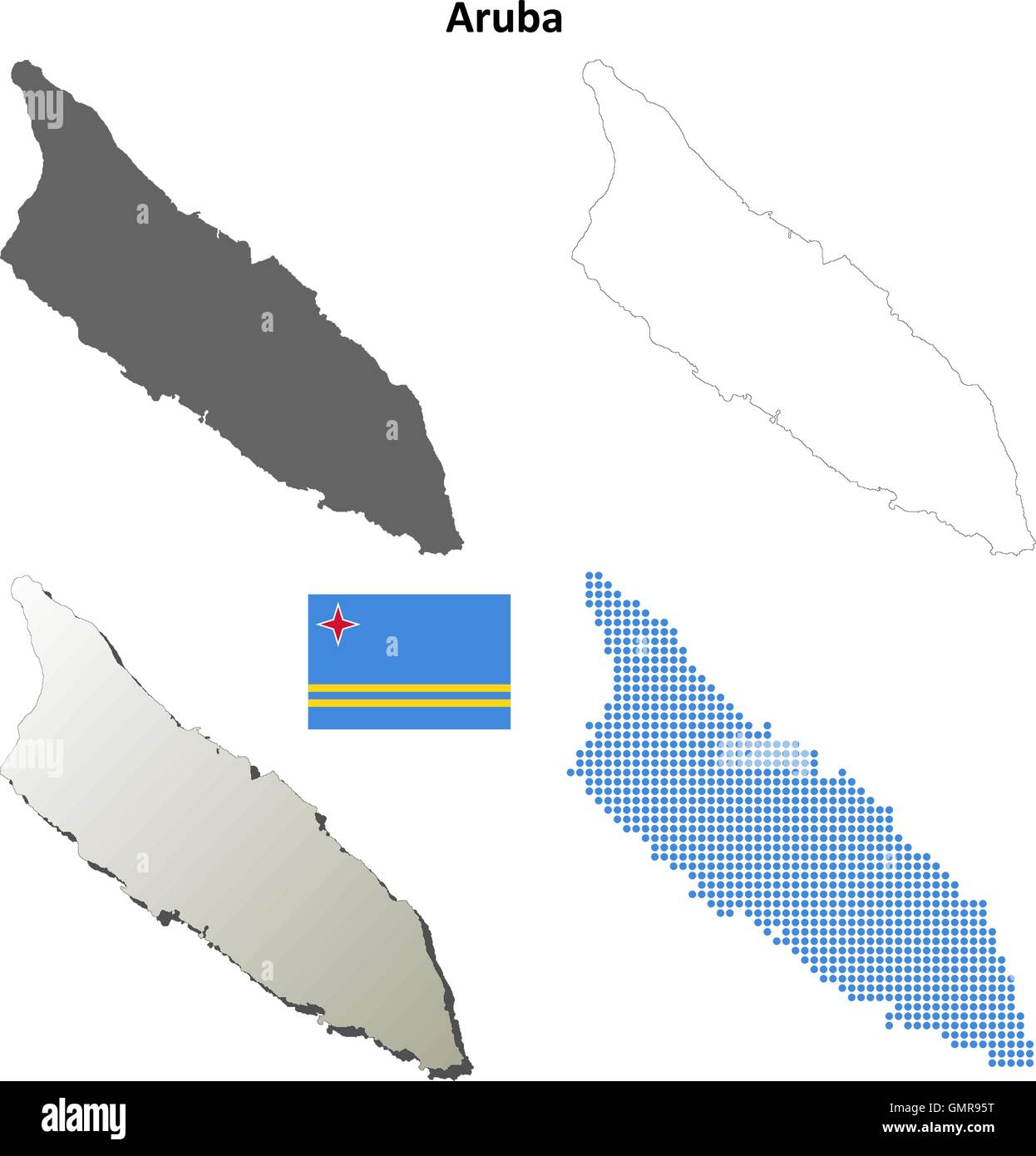 Aruba outline map set Stock Vector Image & Art - Alamy