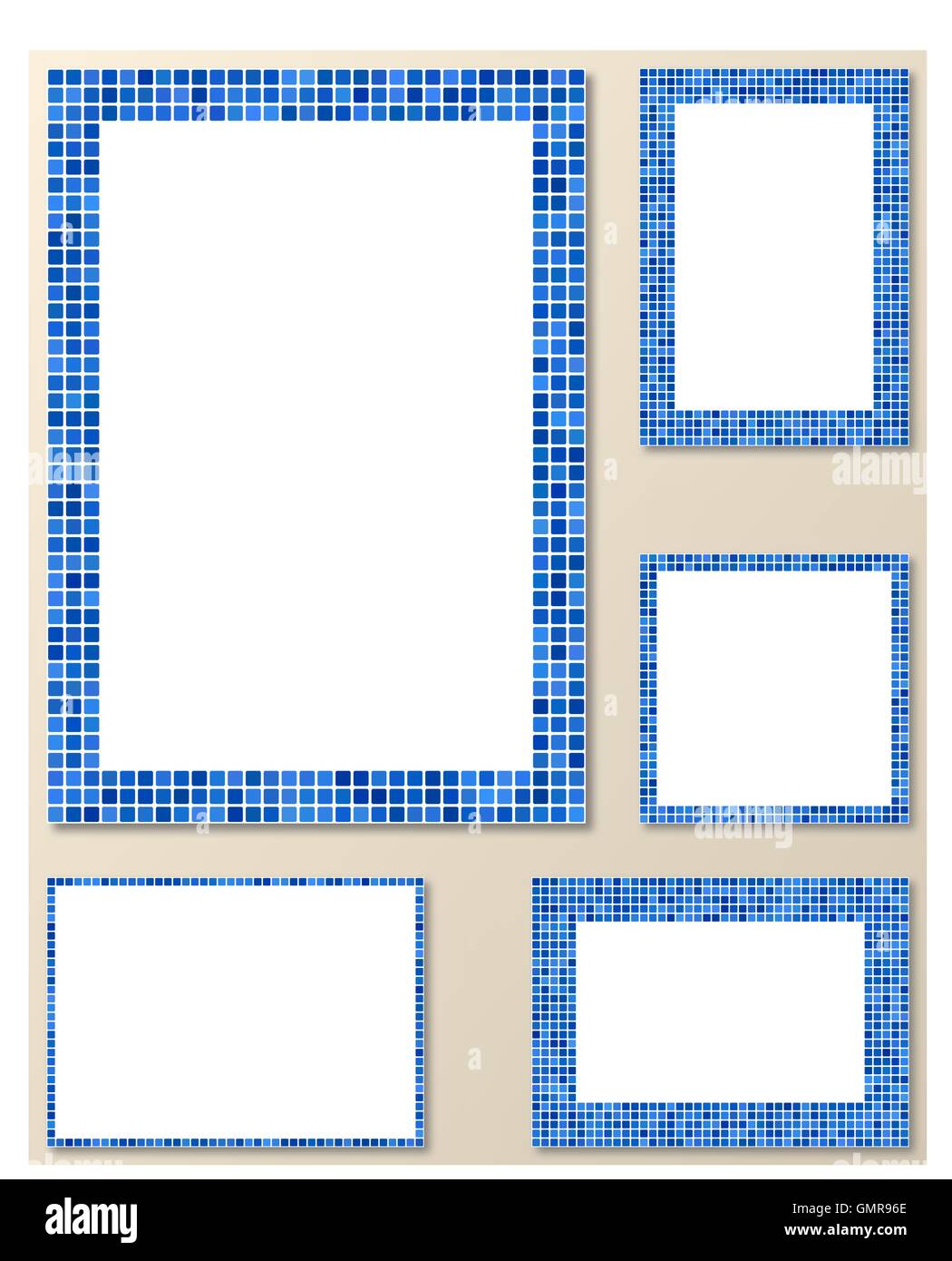 Blue pixel mosaic page frame set Stock Vector Image & Art - Alamy