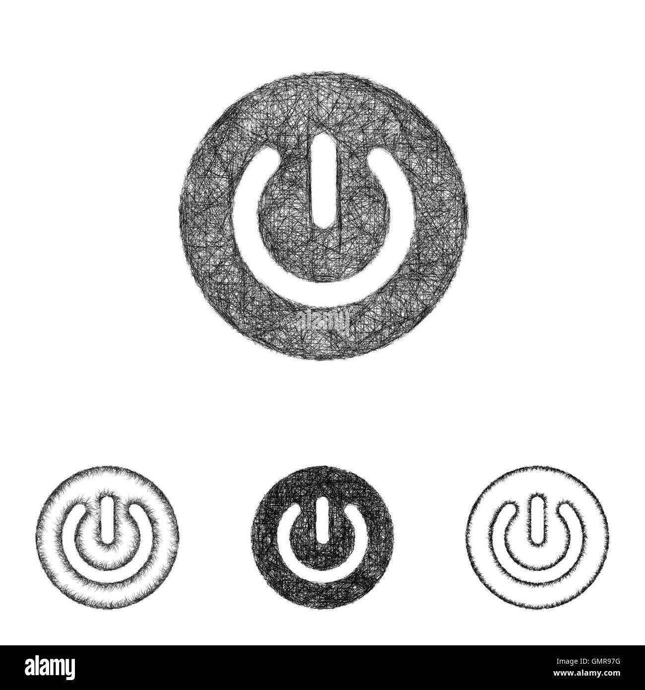 Power icon set - sketch line art Stock Vector Image & Art - Alamy