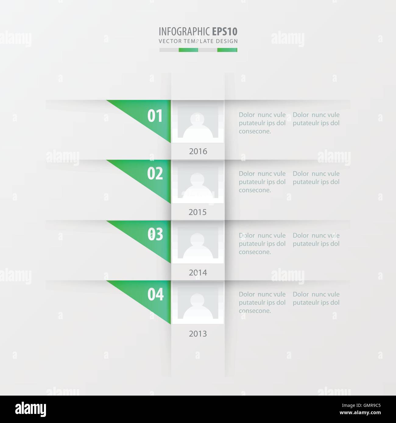 vector timeline design template green gradient color Stock Vector Image ...