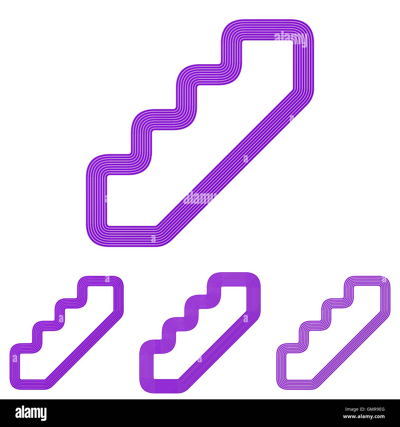 Purple line stair logo design set Stock Vector Image & Art - Alamy