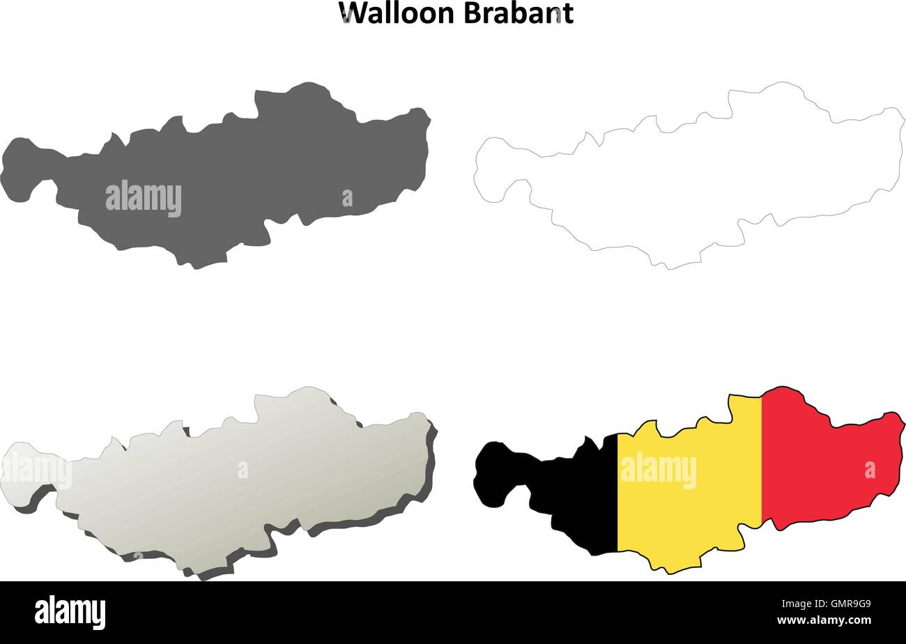 Brabant wallon vector outline map Stock Vector Images - Alamy