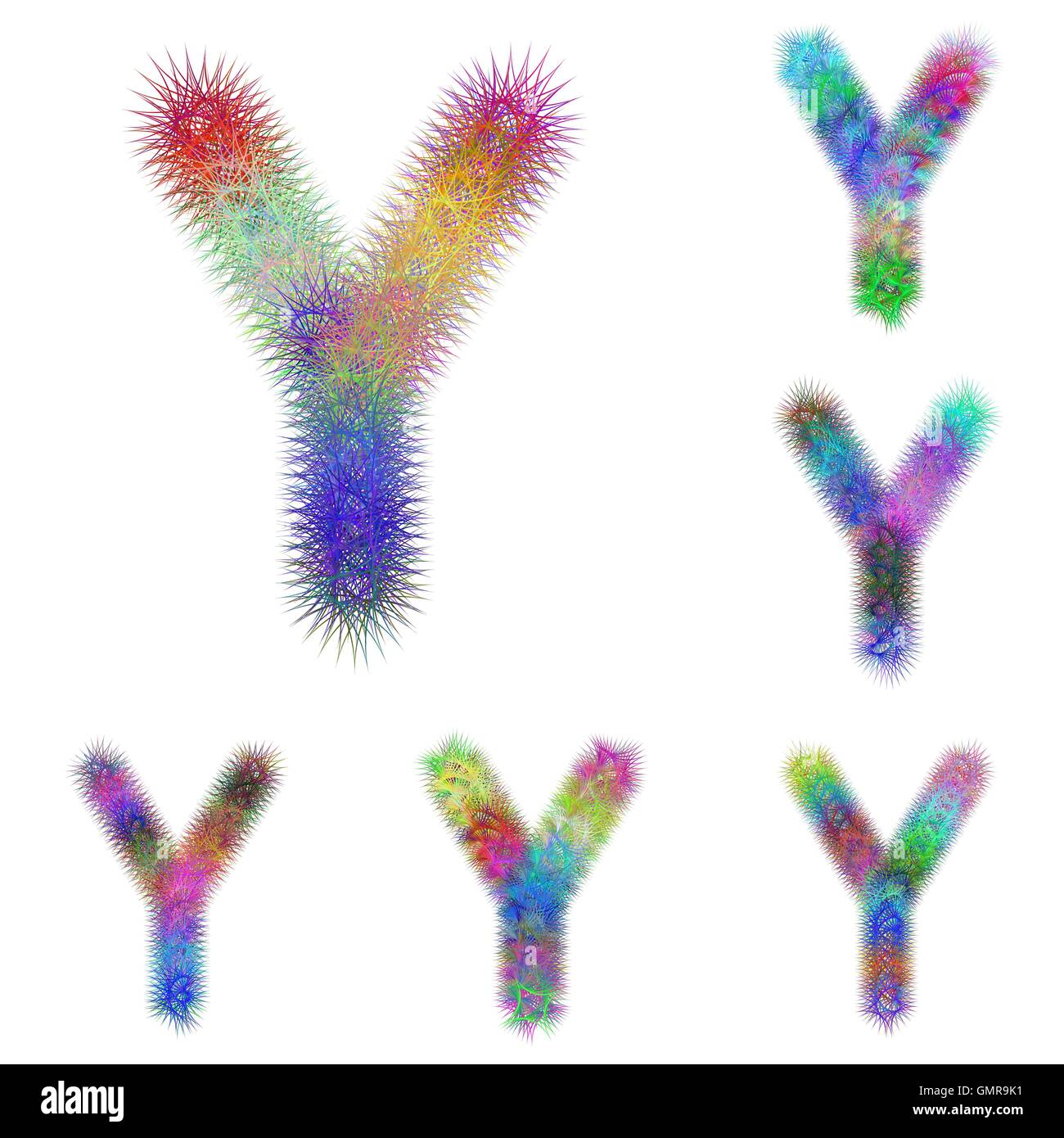 Happy colorful fractal font set - letter Y Stock Vector Image & Art - Alamy