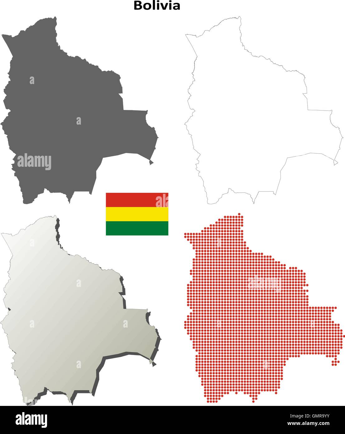 Bolivia outline map set Stock Vector Image & Art - Alamy