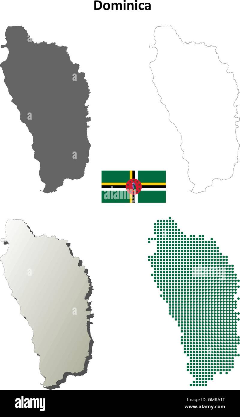 Dominica outline map set Stock Vector Image & Art - Alamy