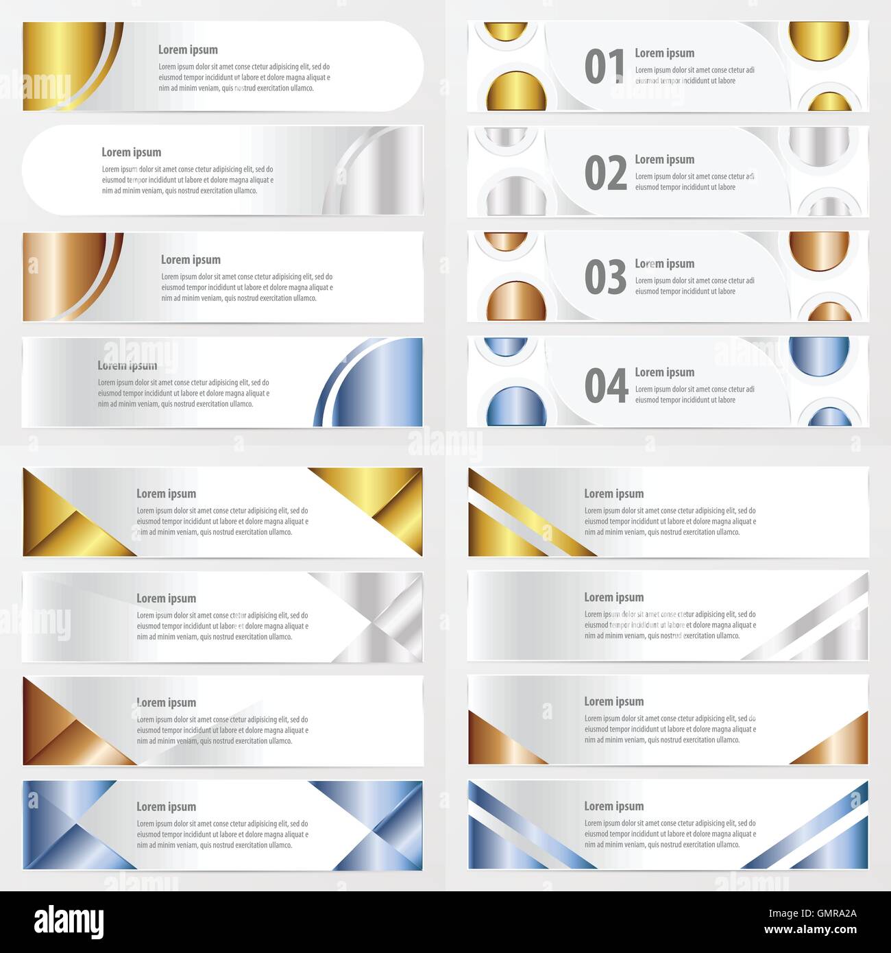 gold, bronze, silver, blue color banner pack Stock Vector Image & Art ...