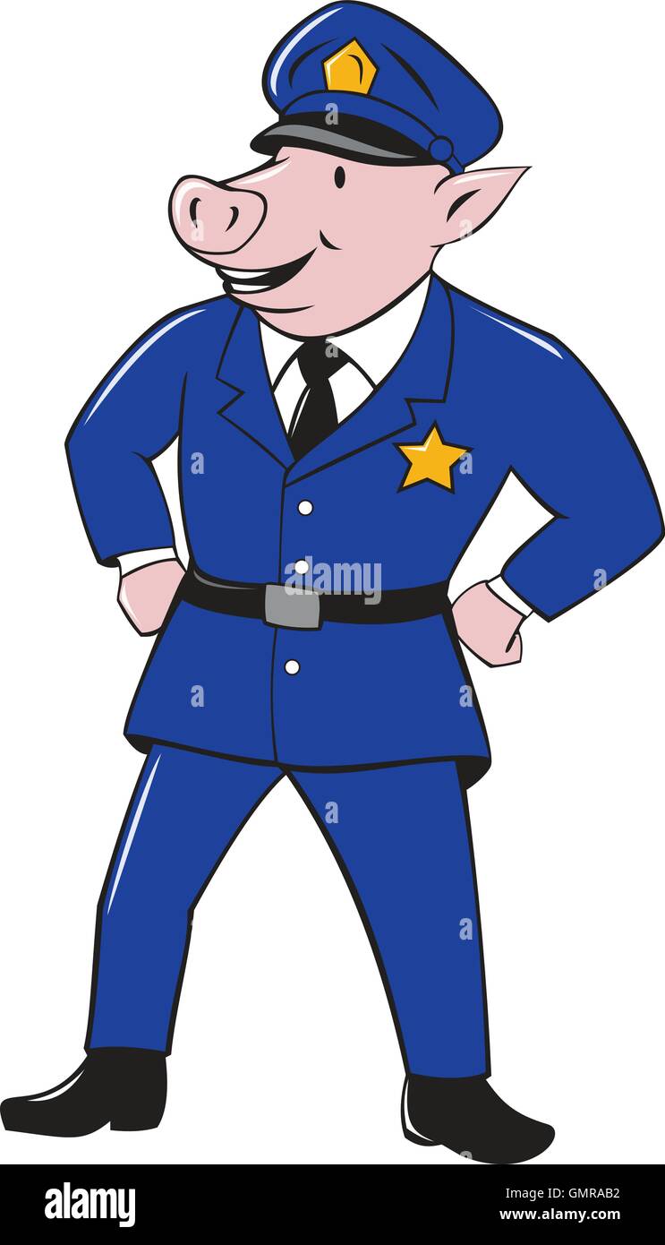 Policeman Pig Sheriff Cartoon Stock Vector Image & Art - Alamy