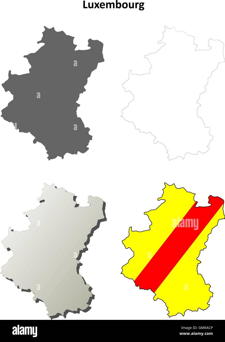 Luxembourg outline map set - Walloon version Stock Vector Image & Art ...