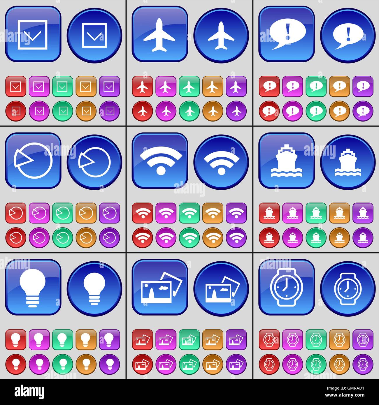 Arrow down, Airplane, Chat bubble, Diagram, Wi-Fi, Ship, Light bulb ...