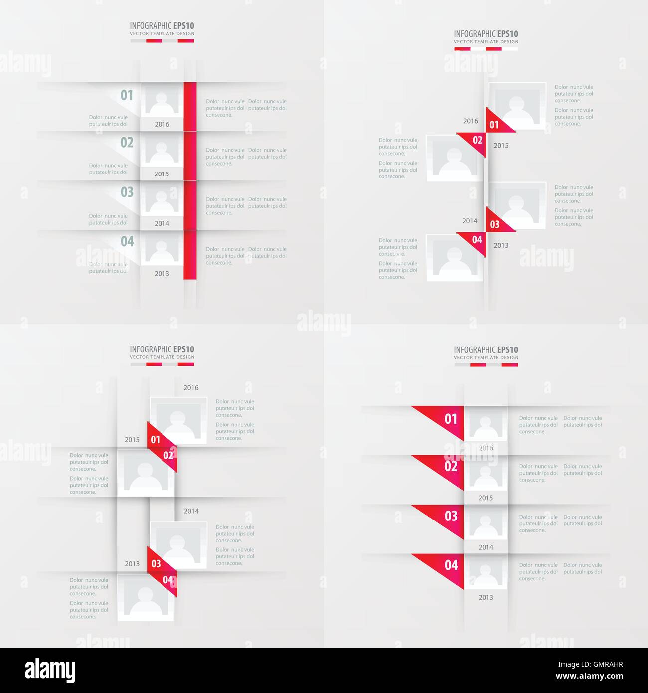 timeline vector design 4 item pink gradient color Stock Vector Image ...