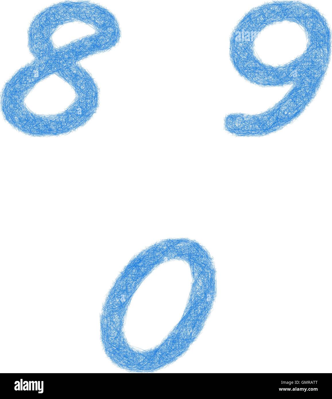 Sketch numbers 0 9 hi-res stock photography and images - Alamy