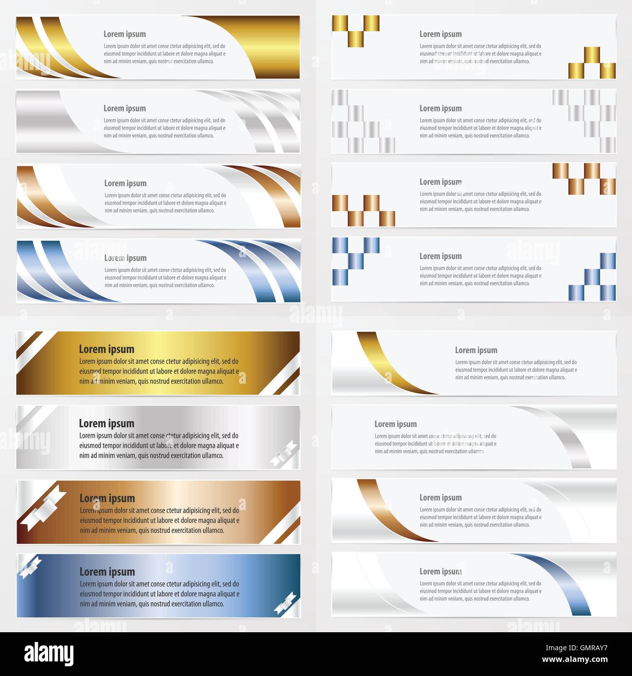 gold, bronze, silver, blue color banner pack Stock Vector Image & Art ...