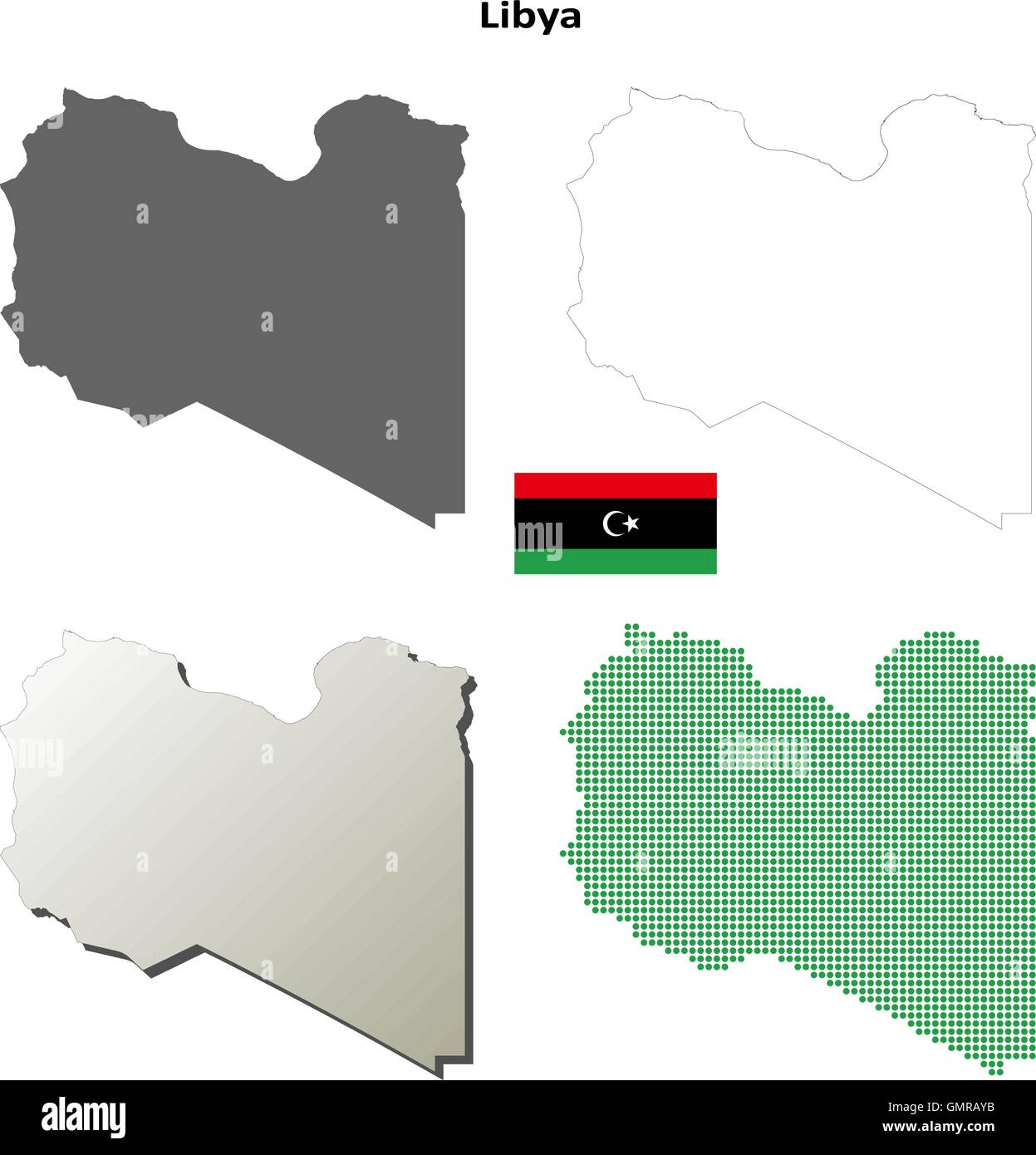 Libya outline map set Stock Vector Image & Art - Alamy
