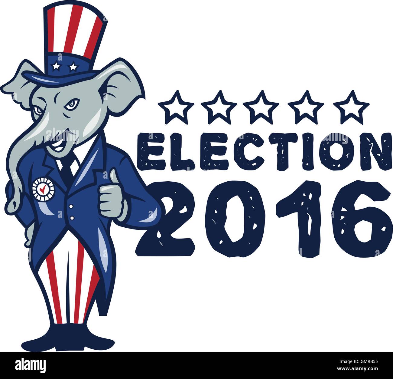 US Election 2016 Republican Mascot Thumbs Up Cartoon Stock Vector Image ...