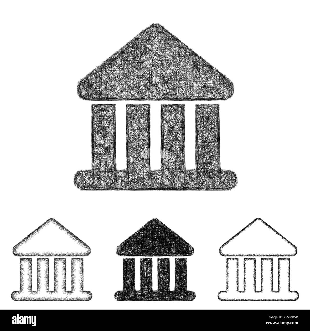 Bank icon set - sketch line art Stock Vector Image & Art - Alamy