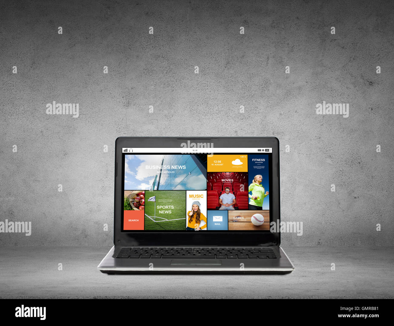 laptop computer with news web page on screen Stock Photo - Alamy