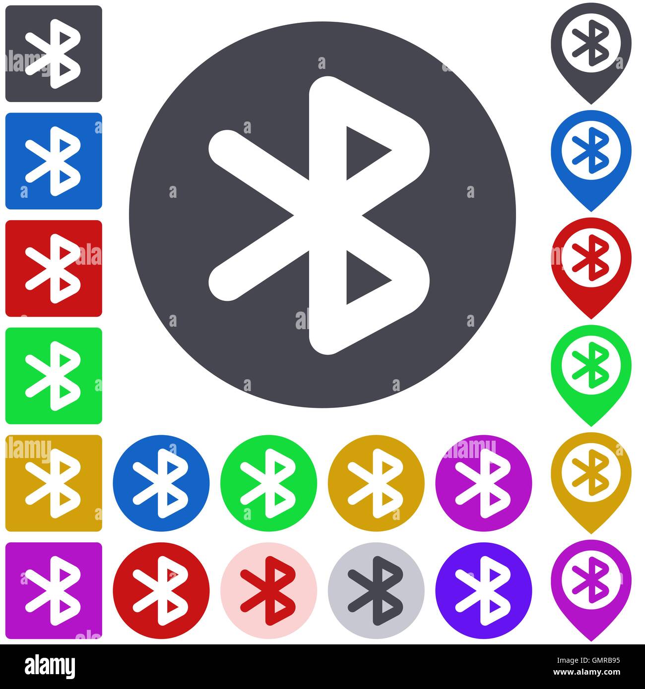 Color bluetooth icon set Stock Vector Image & Art - Alamy