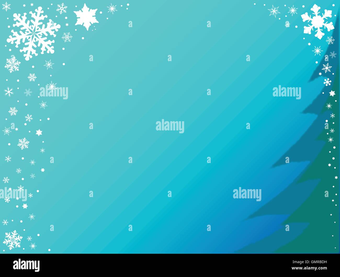 Christmas tree falling snow Stock Vector Images - Alamy
