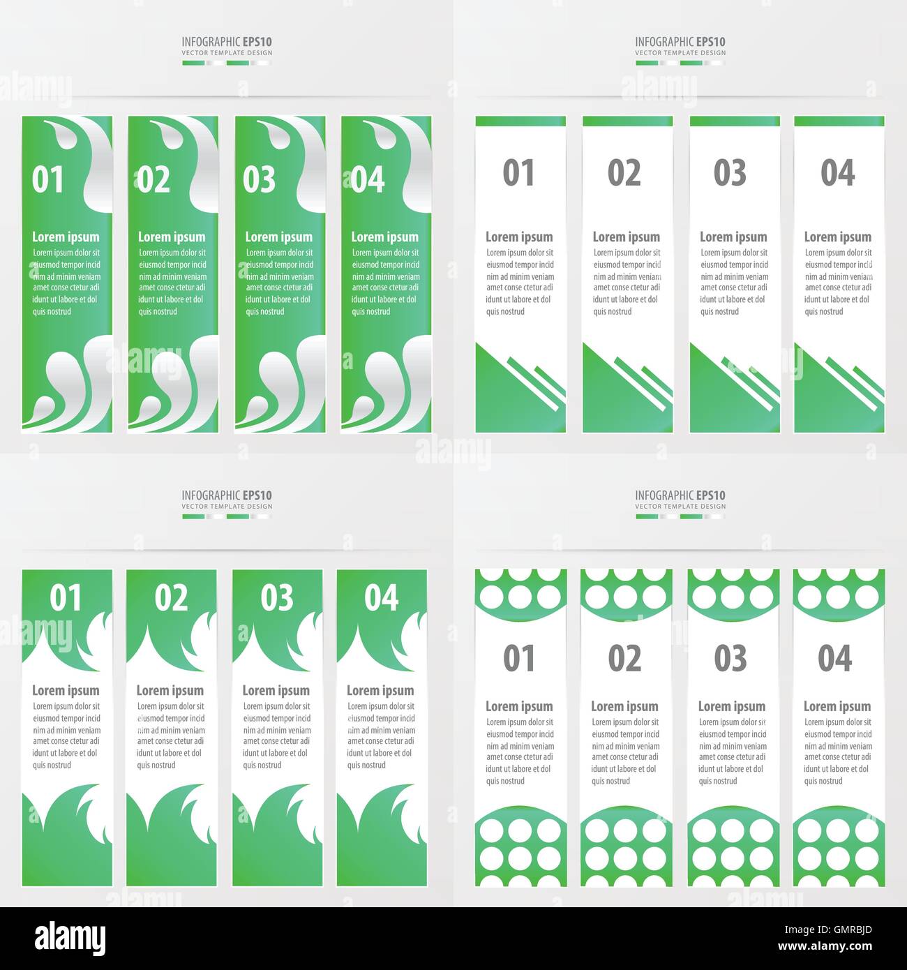 set of banner and template green color 4 item Stock Vector Image & Art ...