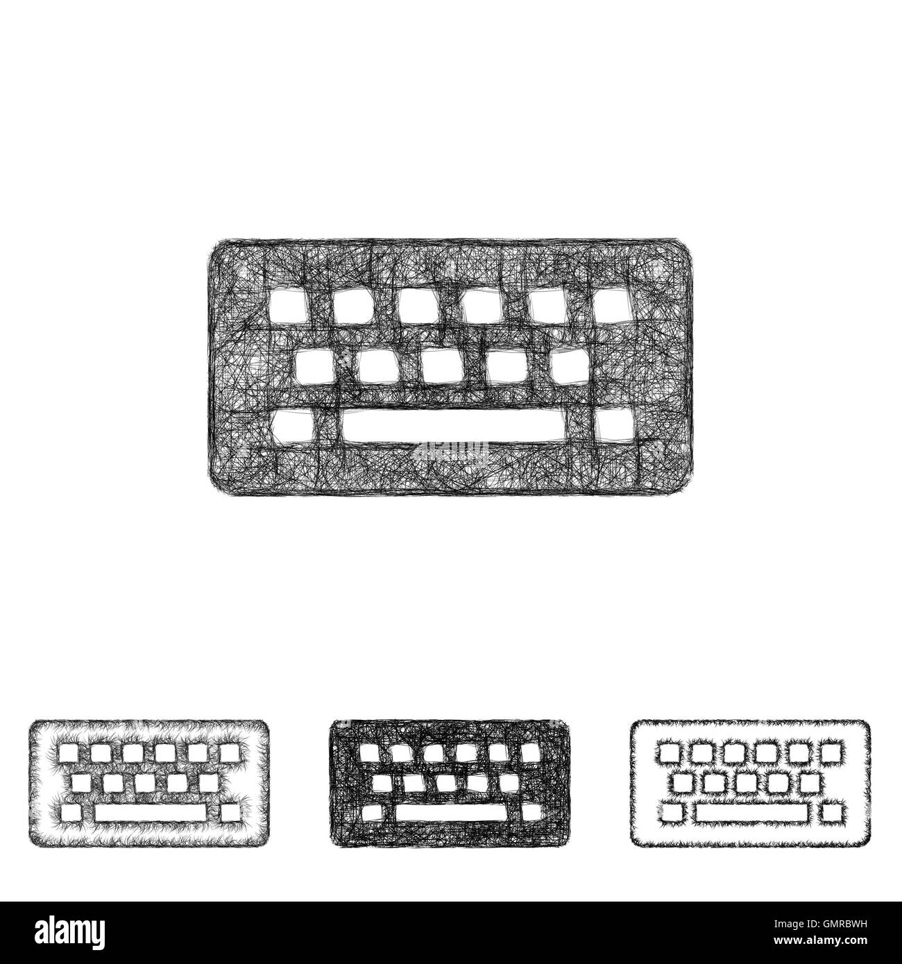 Wireless keyboard icon set - sketch line art Stock Vector Image & Art ...