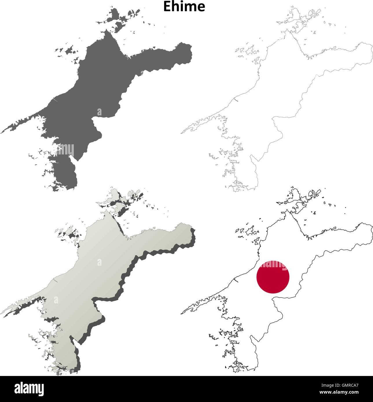 Map of ehime hi-res stock photography and images - Alamy