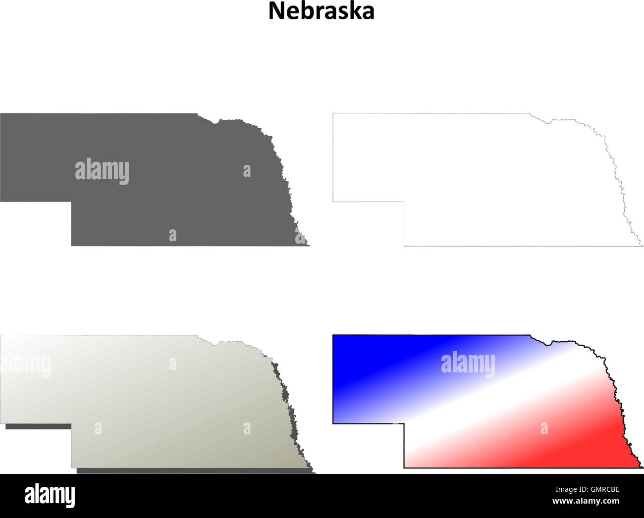 Nebraska 3d state map hi-res stock photography and images - Alamy