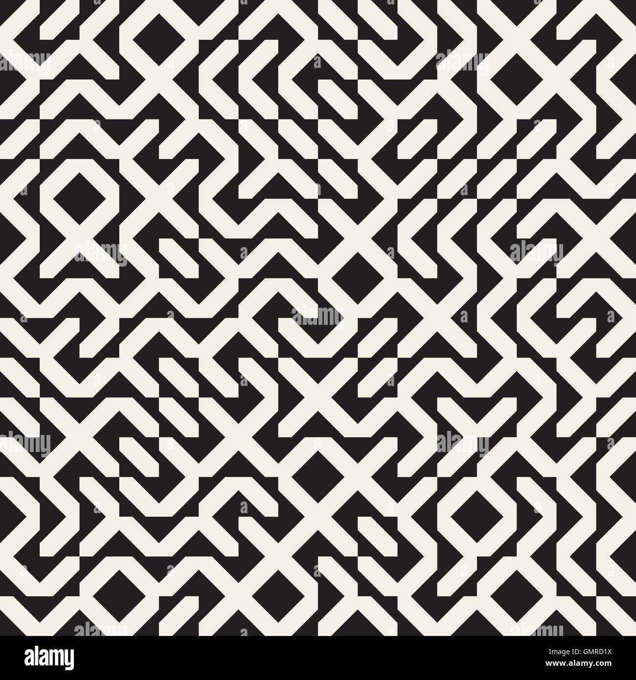 Vector Seamless Black And White Irregular Geometric Blocks Pattern ...