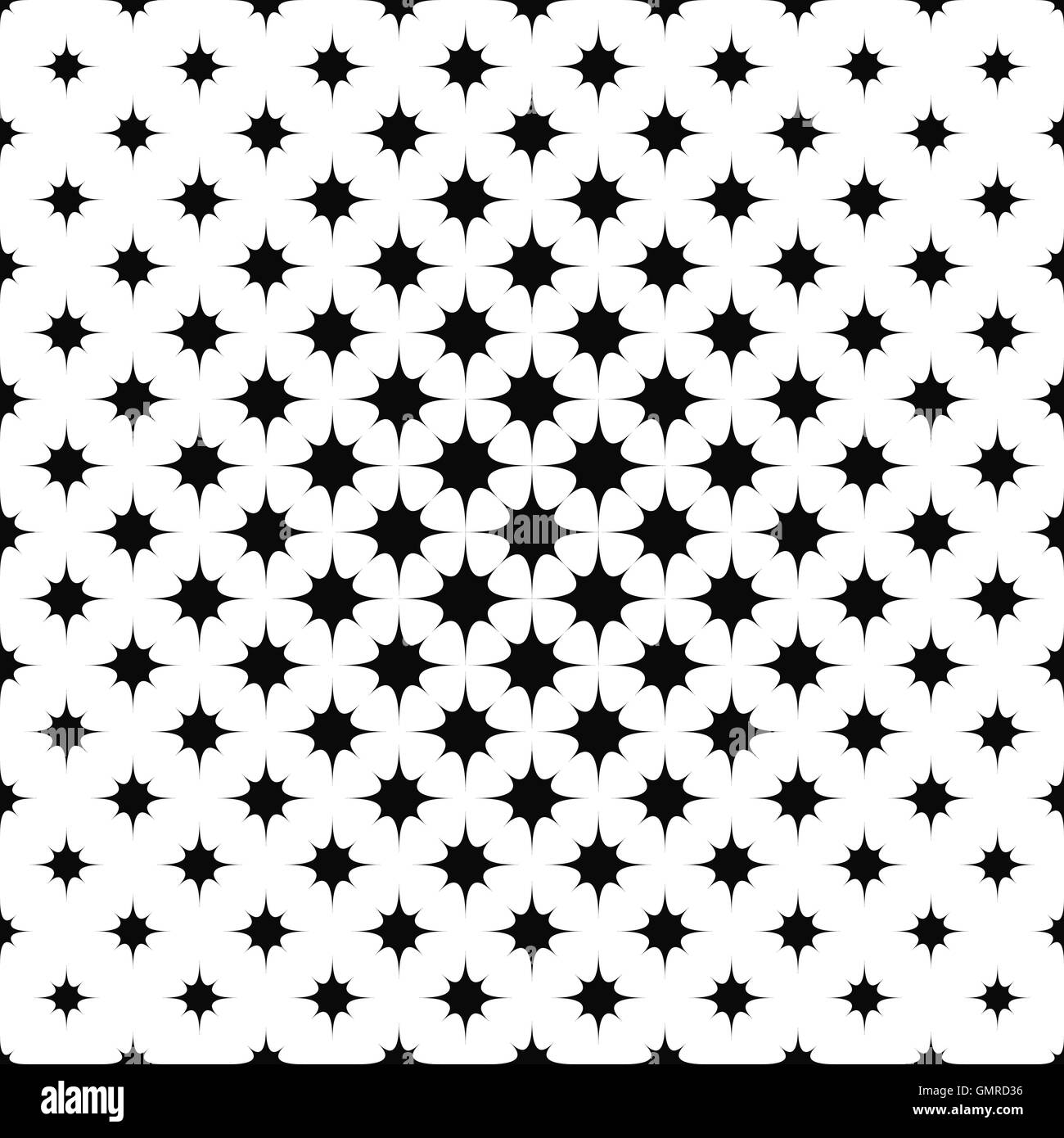 Monochrome repeating curved star pattern Stock Vector Image & Art - Alamy