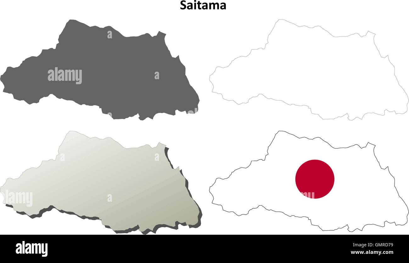 Saitama blank outline map set Stock Vector Image & Art - Alamy