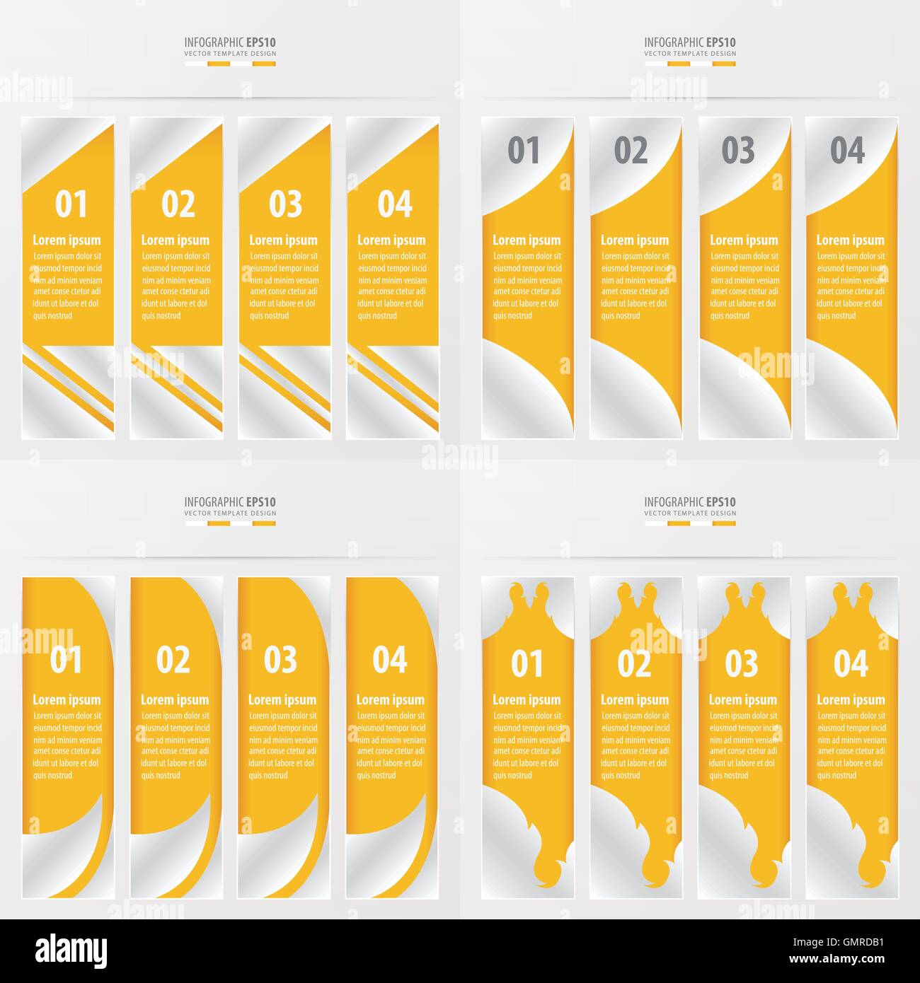 4 item yellow color design banner Stock Vector Image & Art - Alamy