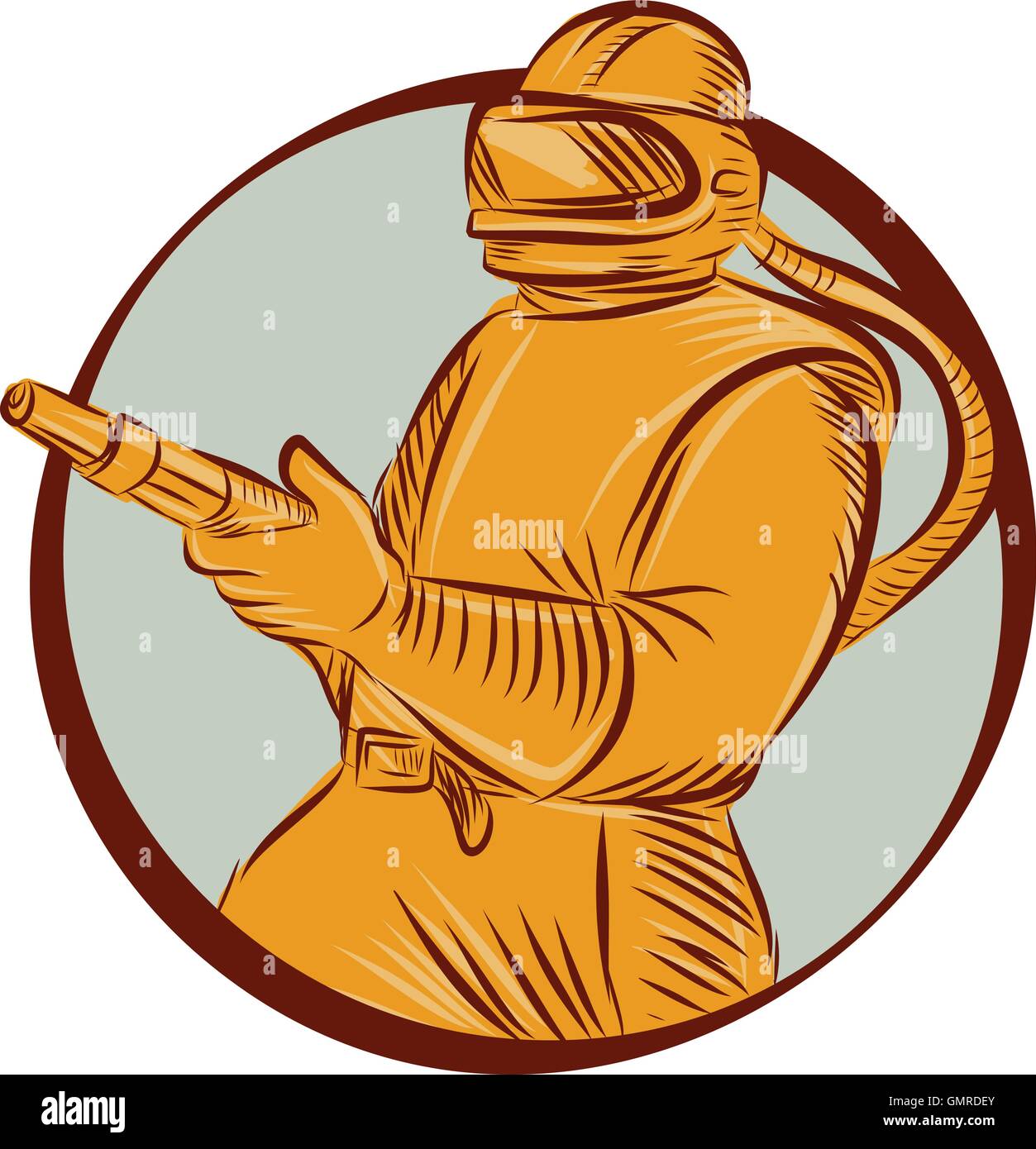 Sandblaster Sandblasting Hose Circle Etching Stock Vector Image & Art ...