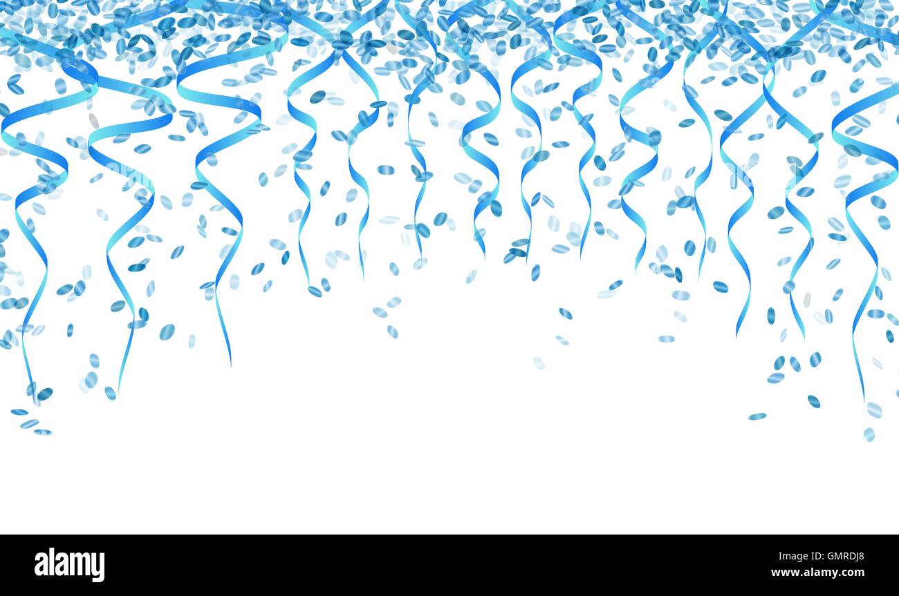 blue confetti and ribbons Stock Vector Image & Art - Alamy
