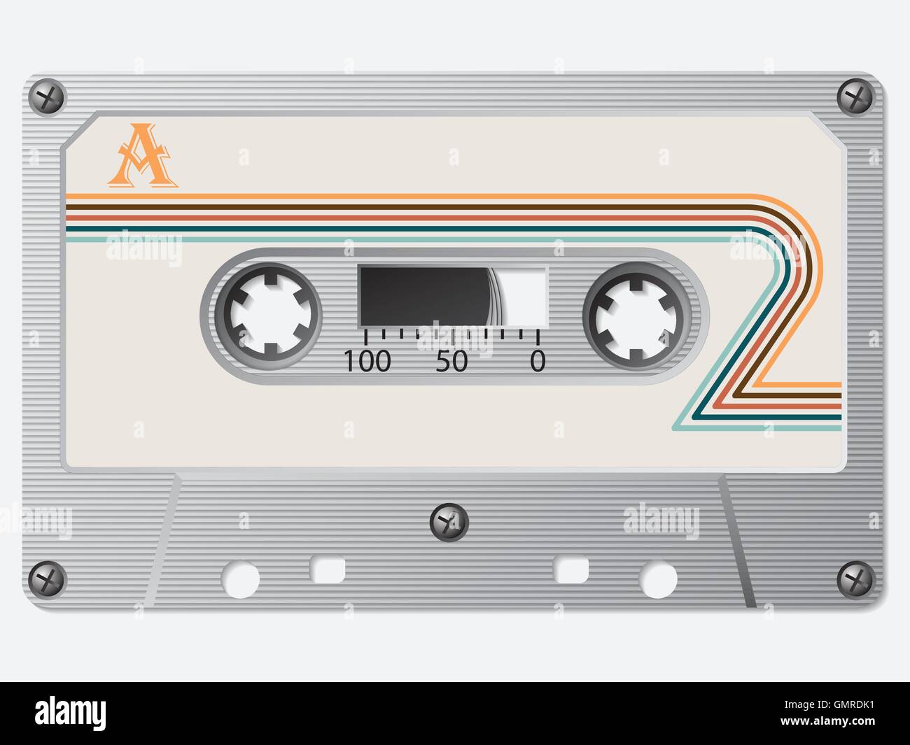 Old cassette with striped retro label Stock Vector Image & Art - Alamy