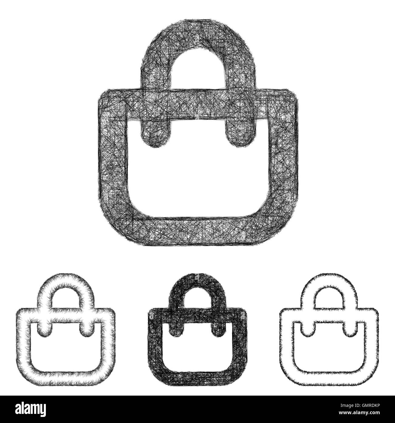 Gift bag drawing shopping Black and White Stock Photos & Images - Alamy