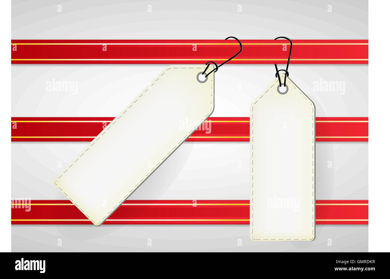 white price tags on red ribbon Stock Vector Image & Art - Alamy