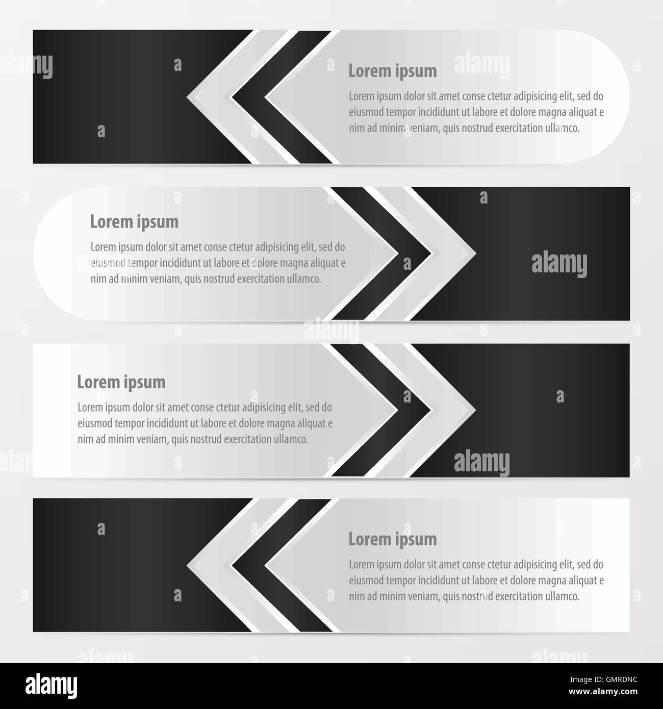 Arrow banner design black white Stock Vector Images - Alamy