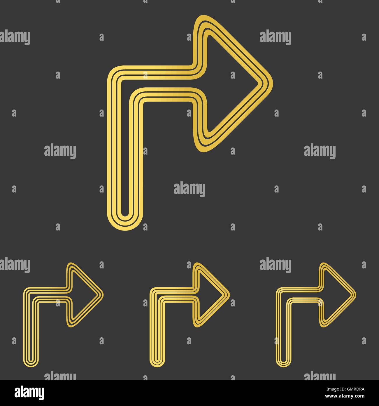 Golden line turn logo design set Stock Vector Image & Art - Alamy