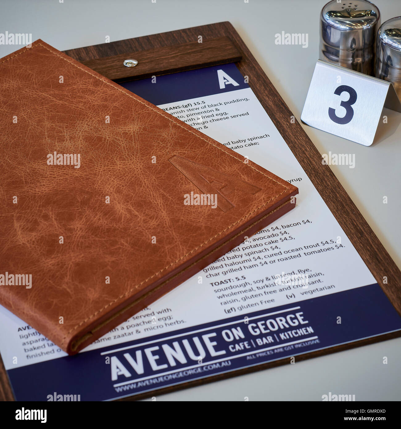 Menus. Avenue on George, Sydney, Australia. Architect: Scott Carver ...