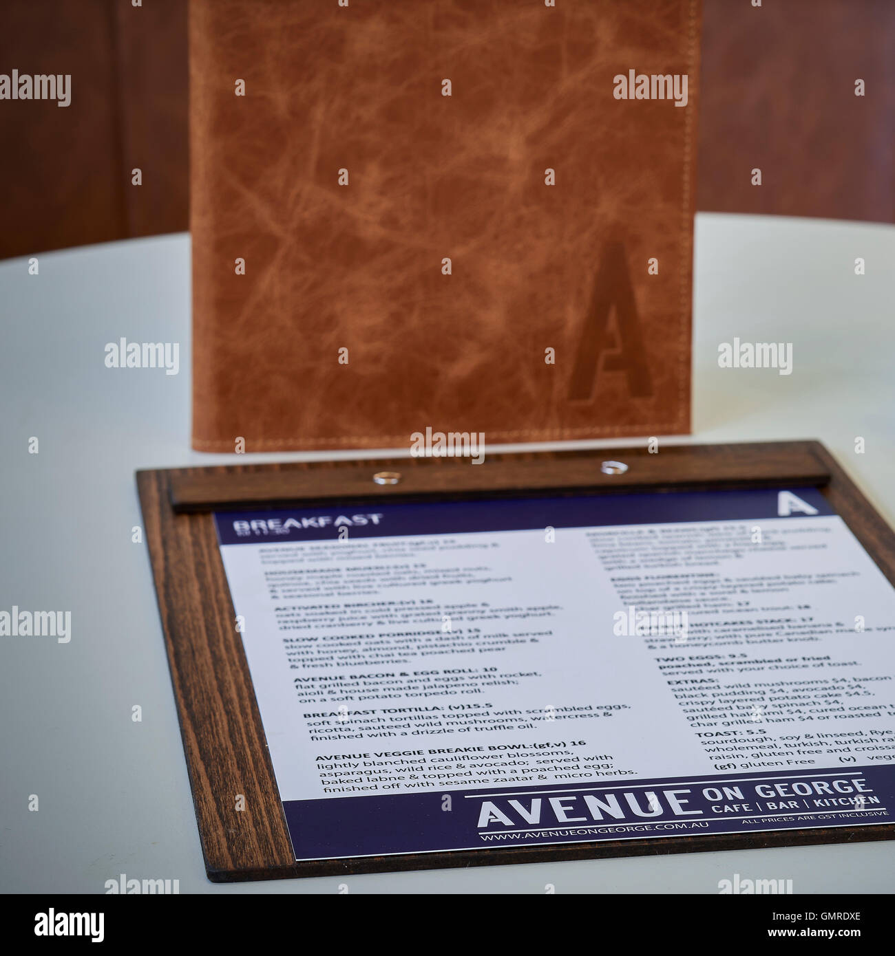 Menus. Avenue on George, Sydney, Australia. Architect: Scott Carver ...