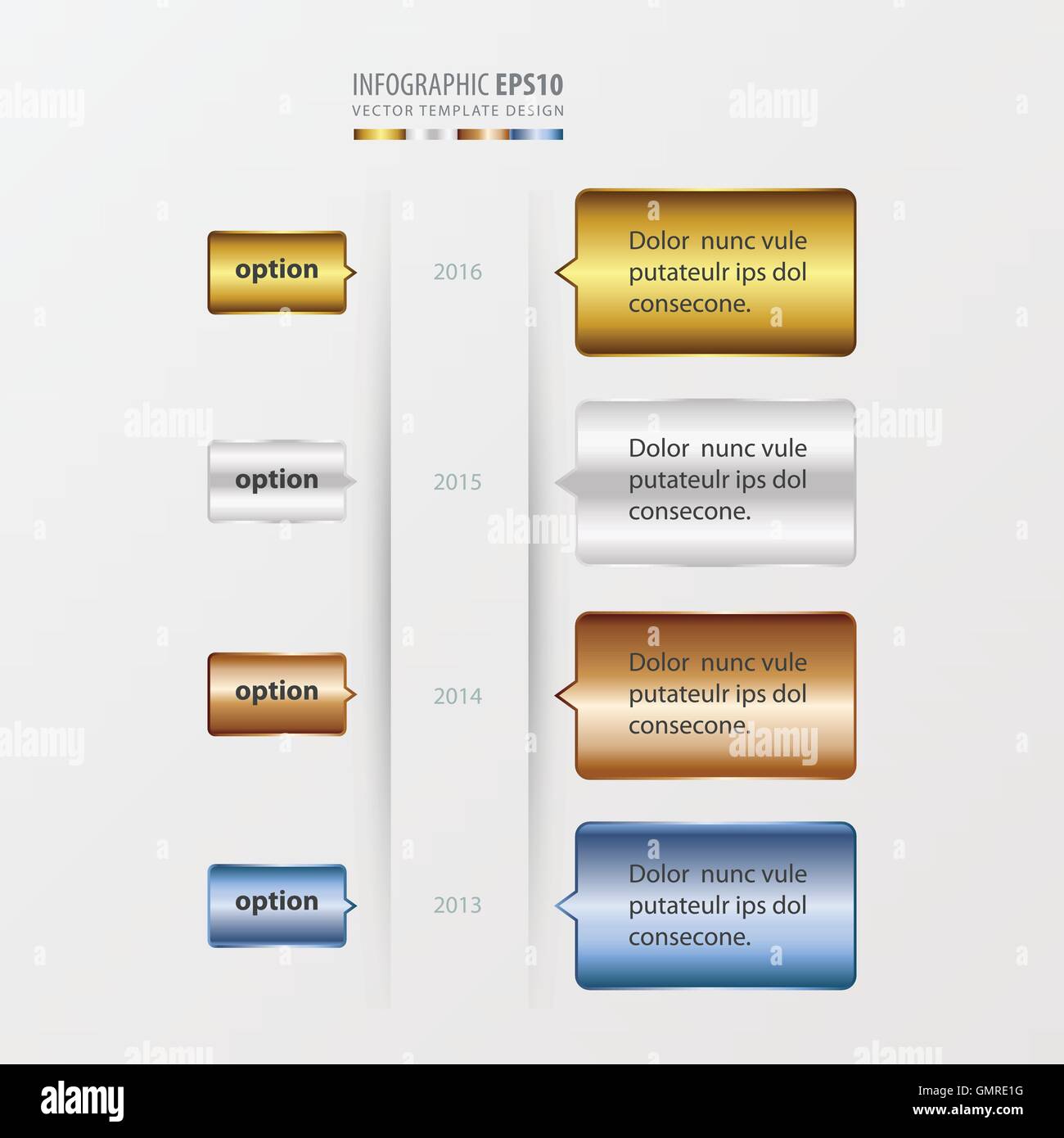 timeline template gold, bronze, silver, blue color Stock Vector Image ...