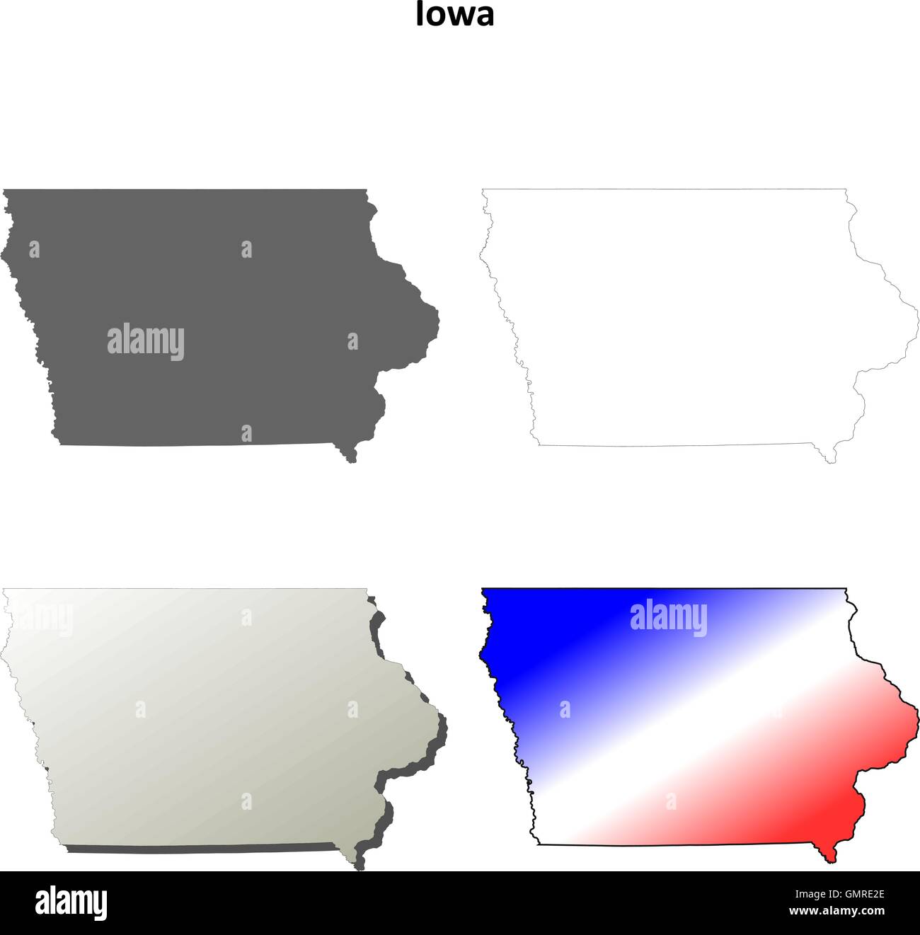 Iowa outline map set Stock Vector Image & Art - Alamy