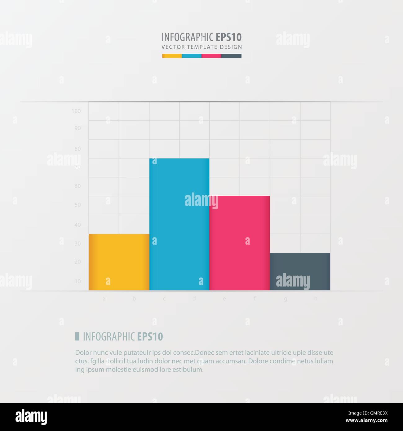 graph and infographic design yellow, blue, pink color Stock Vector ...