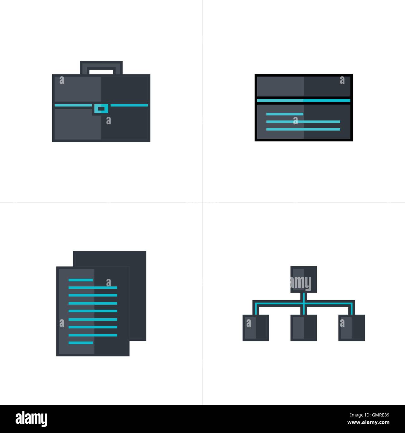 business flat icons black and blue color Stock Vector Image & Art - Alamy