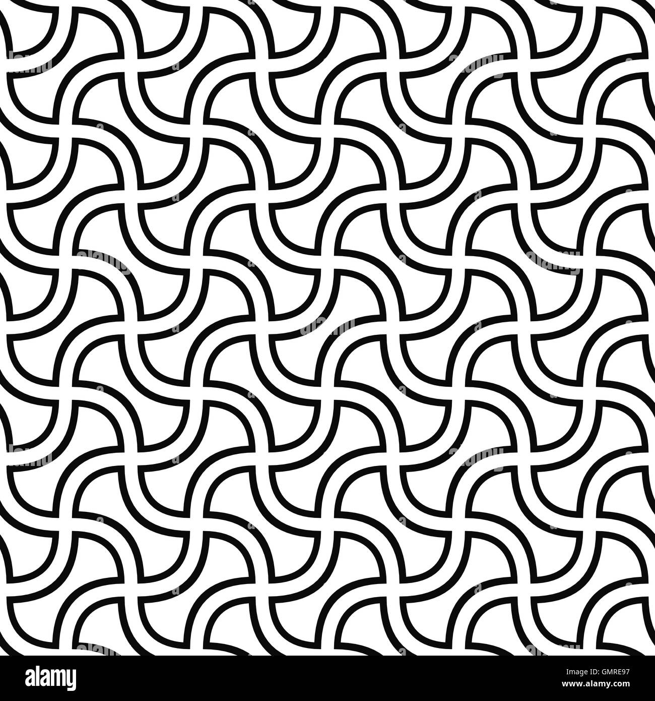 Seamless monochrome curved shape pattern Stock Vector Image & Art - Alamy