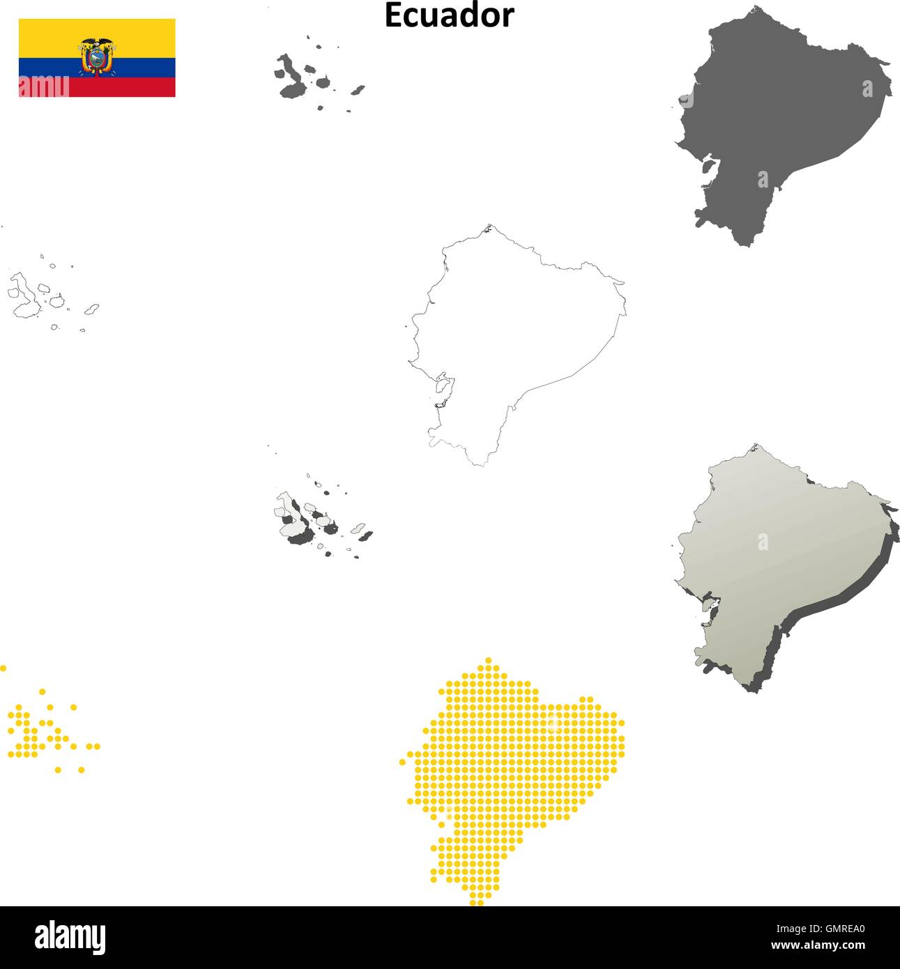 Ecuador outline map set Stock Vector Image & Art - Alamy